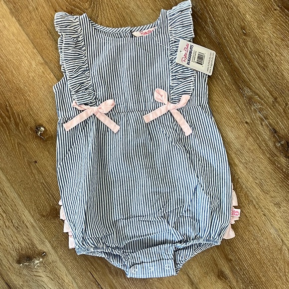 Ruffle Butts | Bottoms | Ruffle Butts Ruggedbutts 824m Nwt Blue Seersucker Ruffle Romper | Poshmark